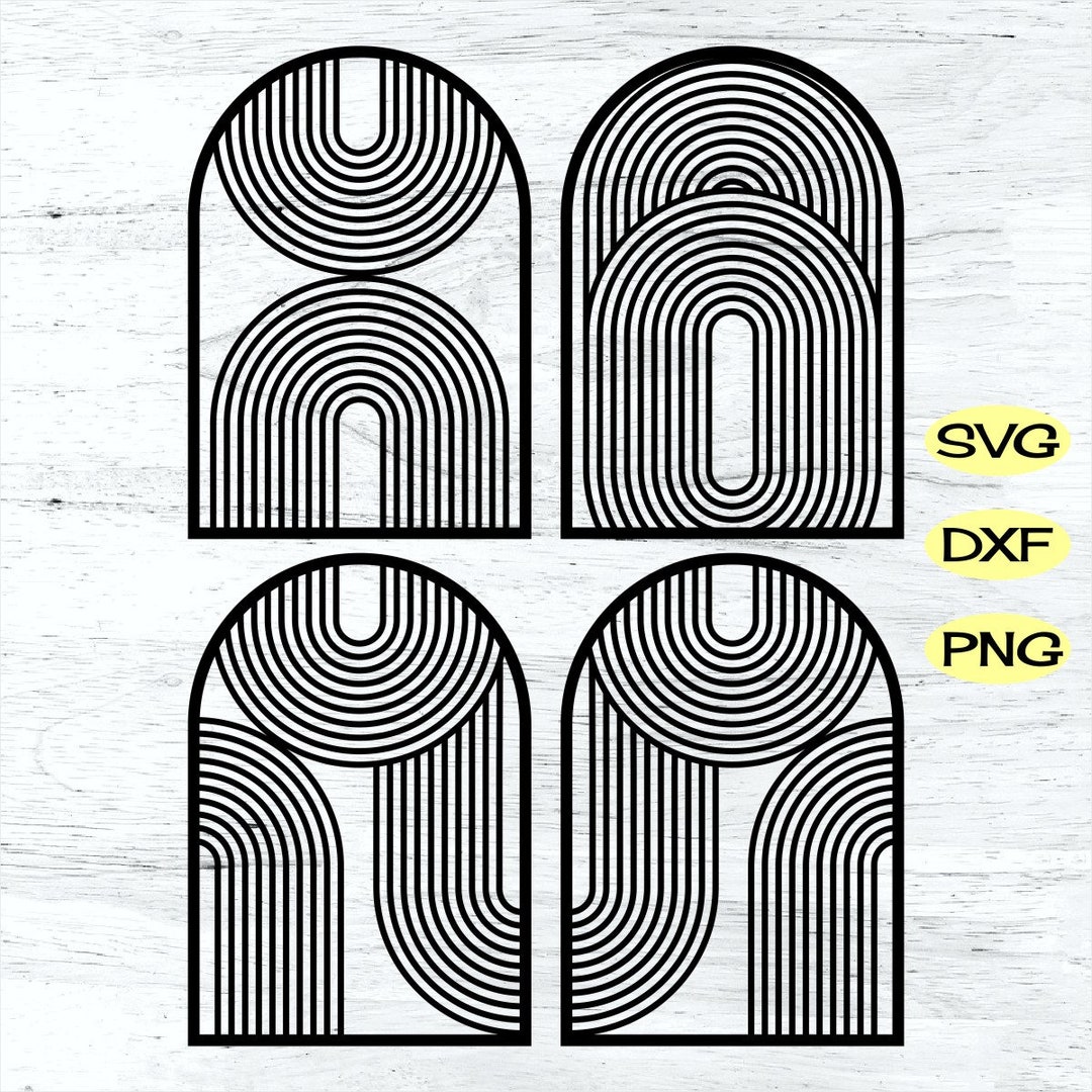 Arched Panels Bundle: Modern 3D Wall Decor, Geometric, MCM Mid Century ...