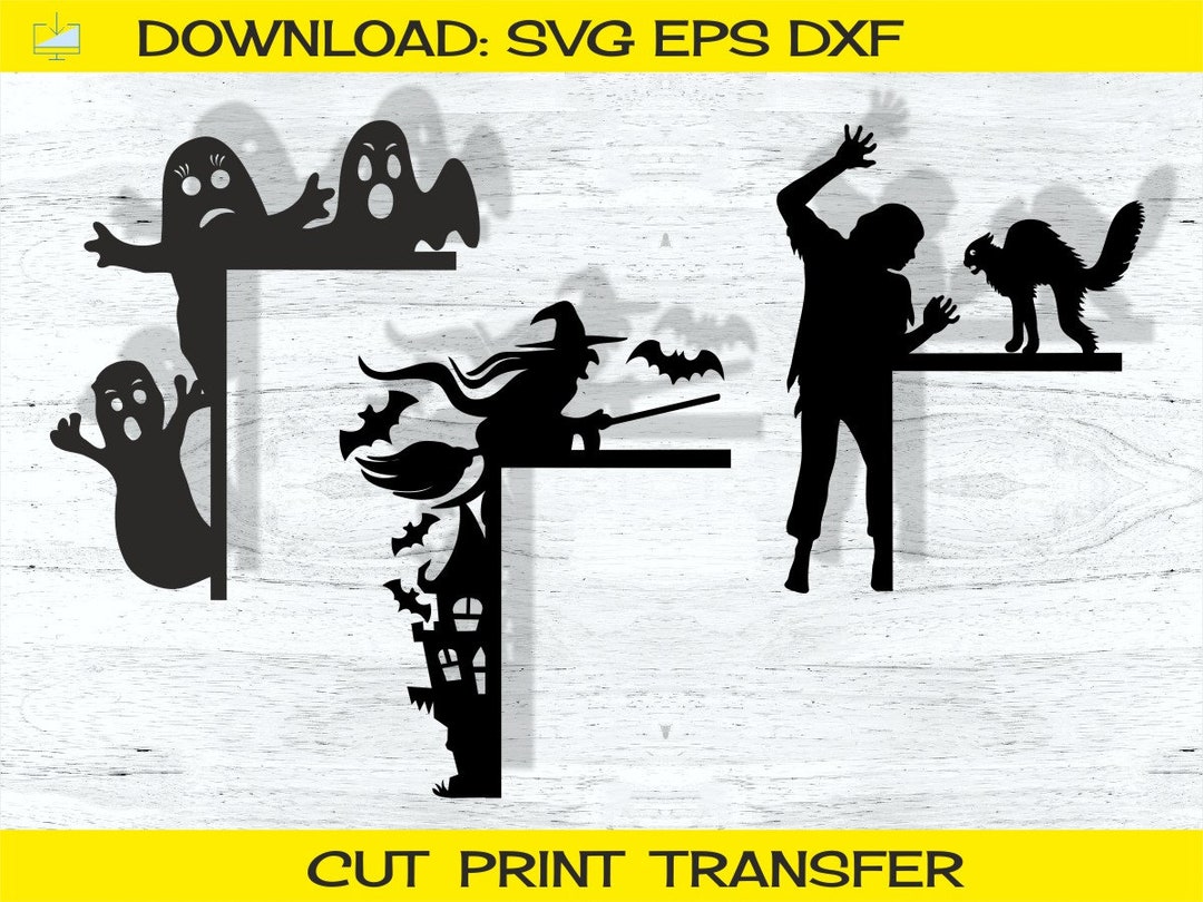 Halloween Door Corners Set, Cut Out Door Trim, Horror Zombie, Ghost ...