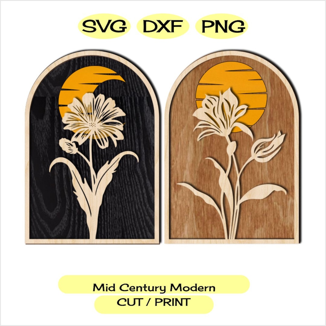Arch Diptych: Moon & Sun With Flowers or Only Flowers, Day and Night ...