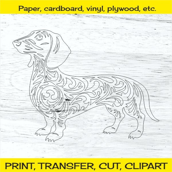 Dachshund Dog, Graphic Element, Clip Art, Papercraft, Cut/print ...