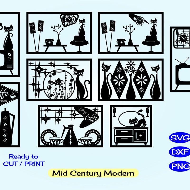 Mid Century Svg - Etsy