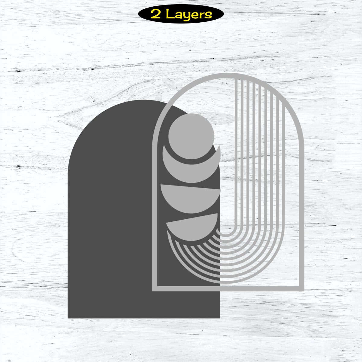 Arched Diptych: MCM Shapes, Mid Century Modern 3D Wall Decor, Vector ...