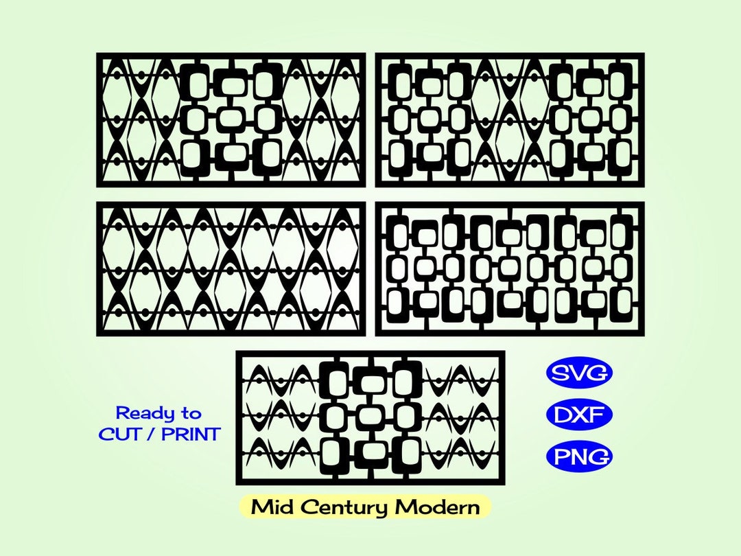 MCM Decorative Panels Bundle: Svg/dxf/png Files for Space Dividing ...