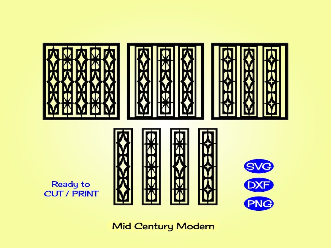 MCM Decorative Panels Bundle: Svg/dxf/png Files for Space Dividing ...
