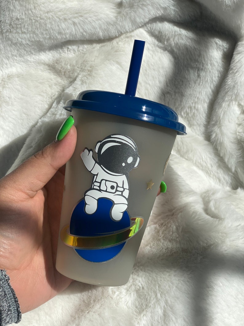 Space Theme Kids Cup Astronaut Earth Moon Planet Galaxy - Etsy