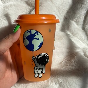 Space Theme Kids Cup Astronaut Earth Moon Planet Galaxy - Etsy