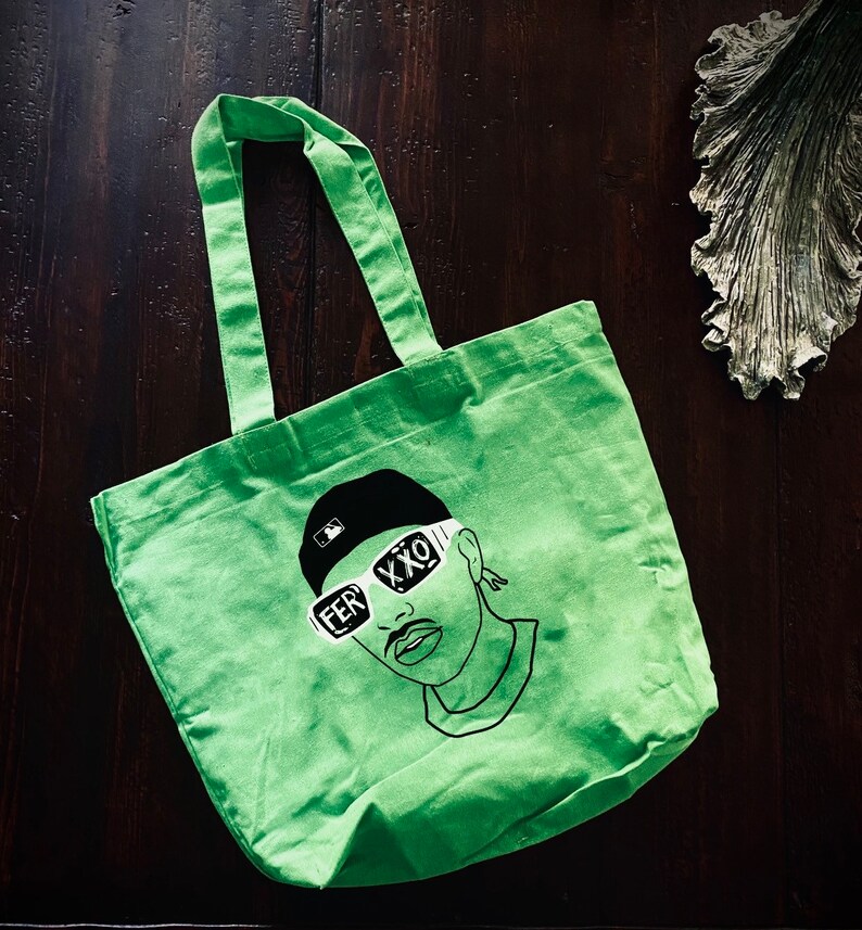 Ferxxo Merch Feid Tote Bag Team Ferxxo Mor Green Ferxoo - Etsy