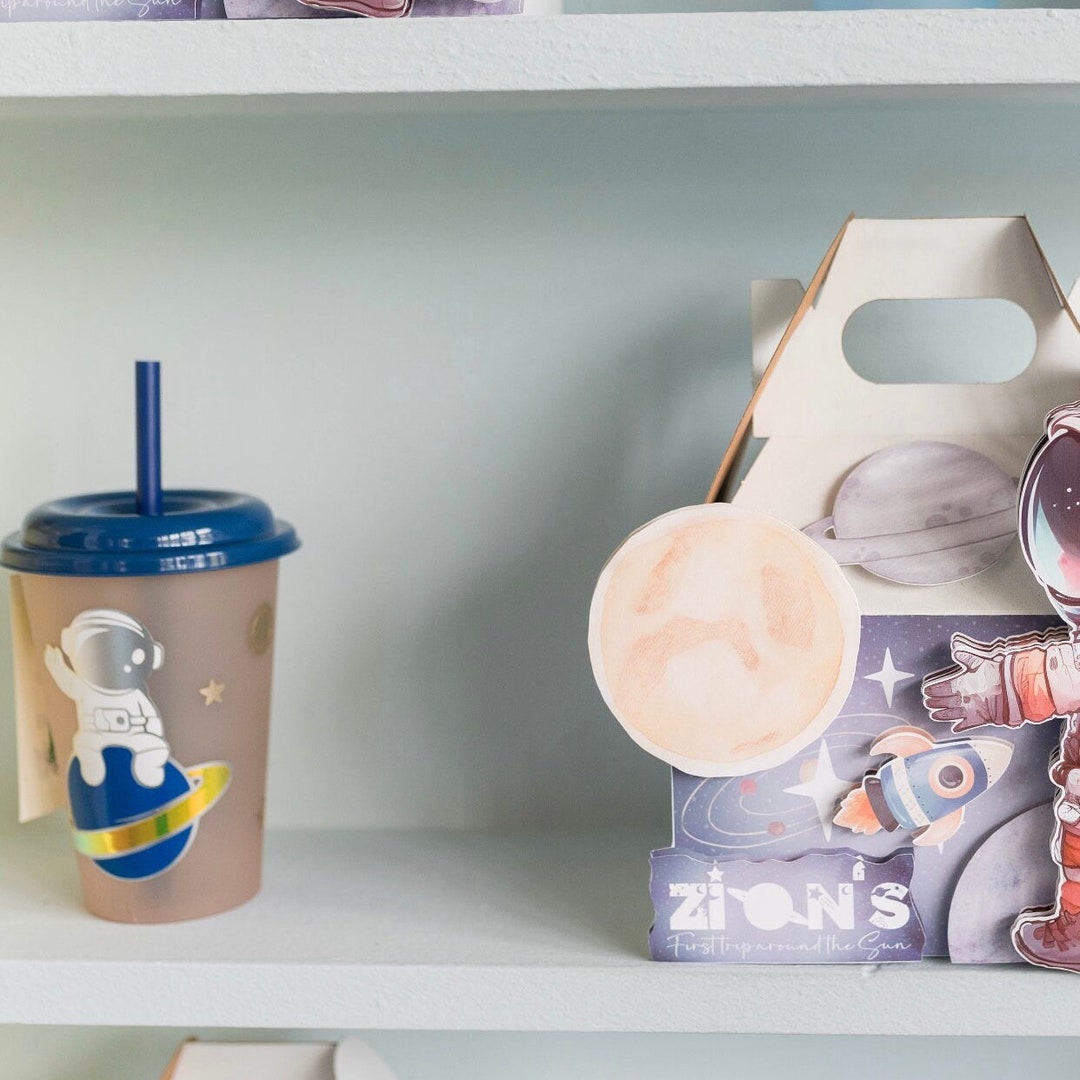 Space Theme Kids Cup Astronaut Earth Moon Planet Galaxy - Etsy