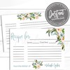 Printable Watercolor Recipe Cards, Floral Recipe Card, Recipes ...