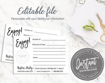Essential Oil Sample Cards | Etsy