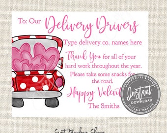 Editable Delivery Driver Thank You Sign Personalized Delivery | Etsy