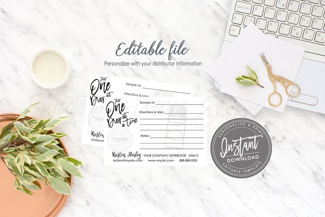 Essential Oil Sample Card, Printable Sample Template, Sample for ...