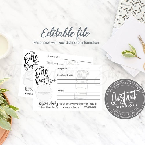 Essential Oil Sample Card Printable Sample Template Sample - Etsy