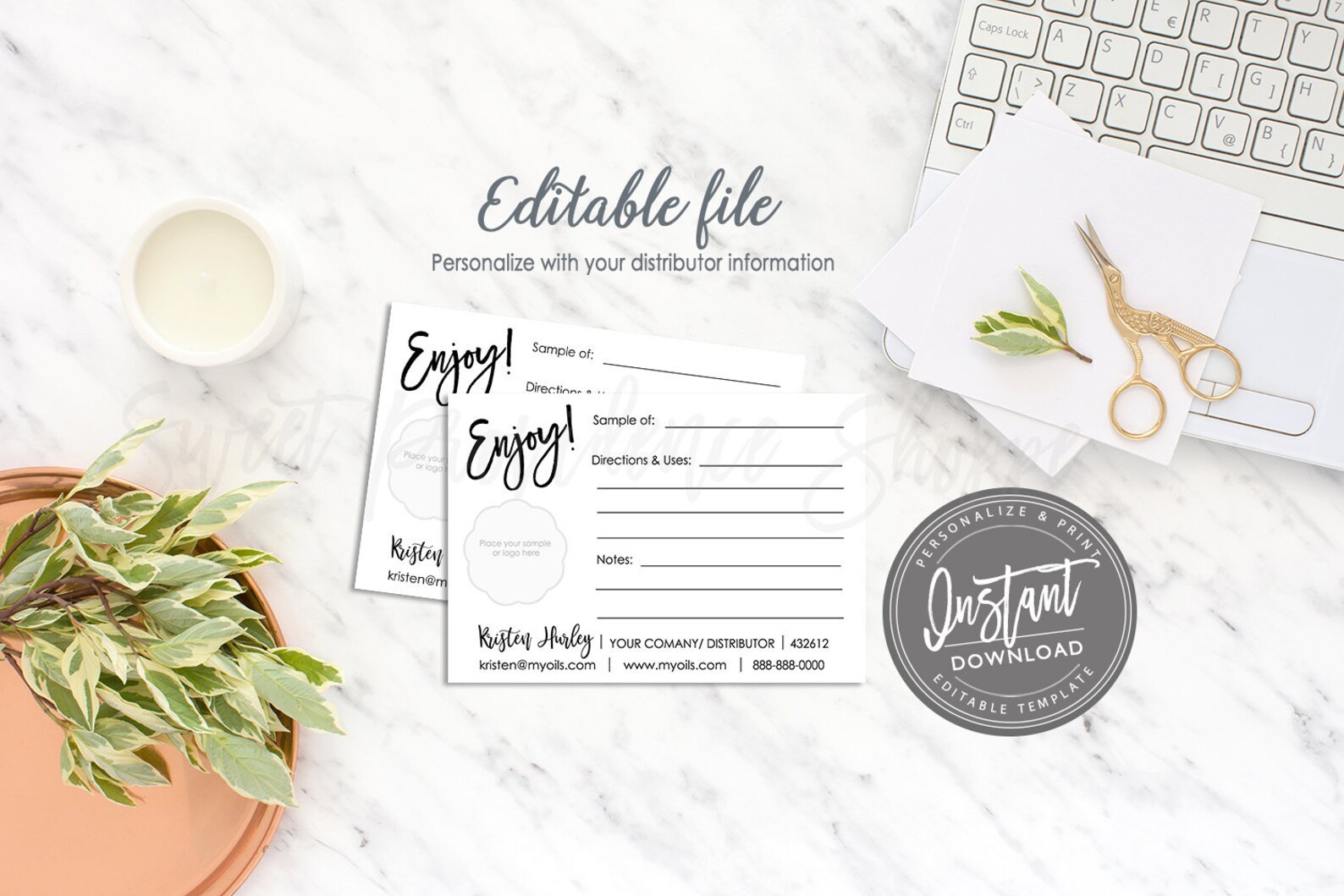 Essential Oil Sample Card, Printable Sample Template, Sample for ...