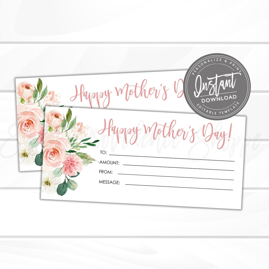 MOTHER'S DAY Gift Certificate Printable Gift Coupon Mom | Etsy