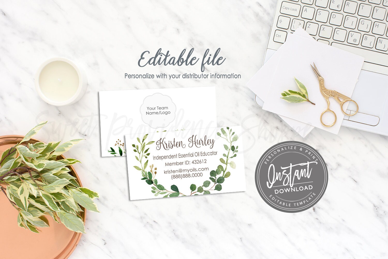 Editable Business Card, Essential Oil Business Card, Business Card ...