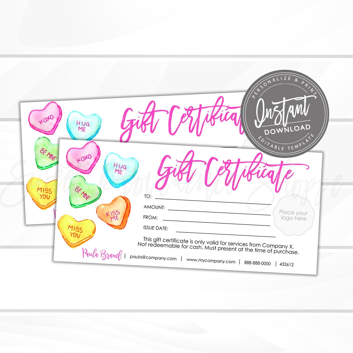 Pure Romance Gift Certificate Template