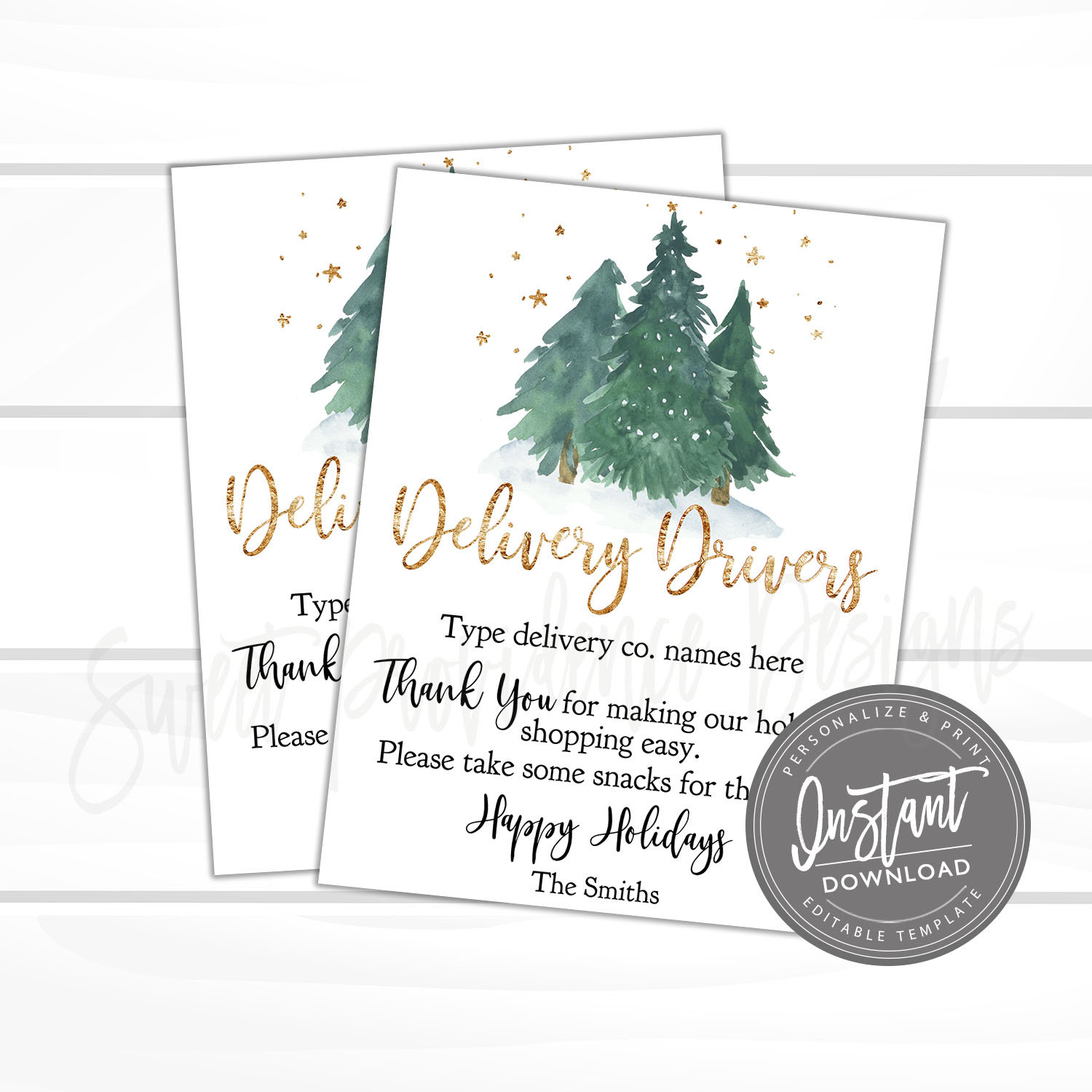 Editable Delivery Driver Thank You Sign, Personalized Delivery Driver ...