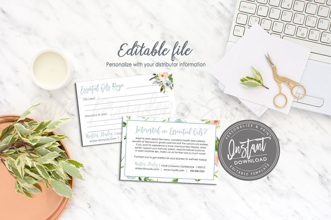 Essential Oil Sample Card, Printable Sample Template, Sample for ...