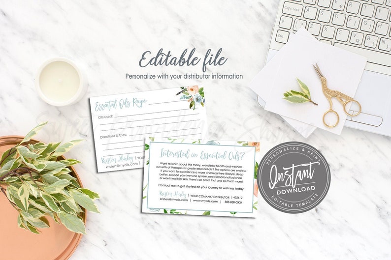 Essential Oil Sample Card Printable Sample Template Sample - Etsy