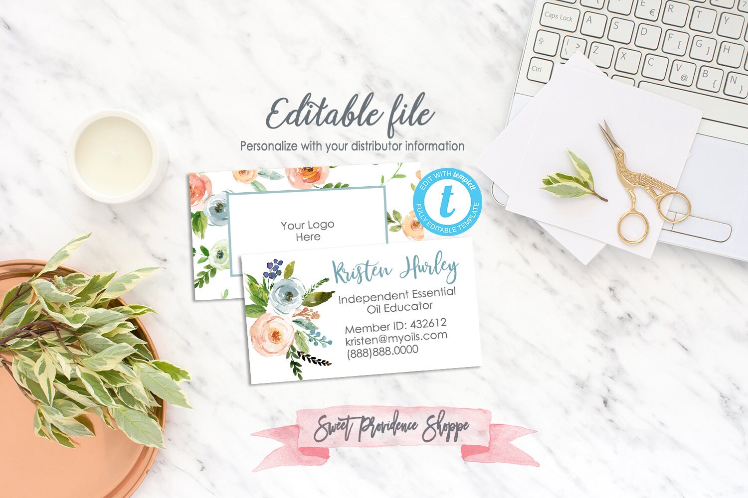 Editable Business Card Essential Oil Business Card Business | Etsy