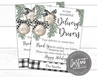 Editable Delivery Driver Thank You Sign Personalized Delivery | Etsy