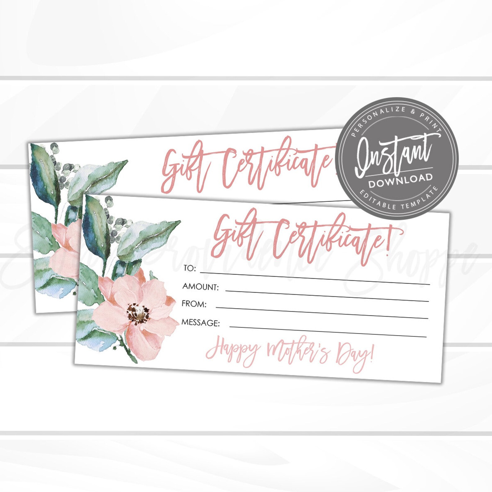 MOTHER'S DAY Gift Certificate Printable Gift Coupon Mom - Etsy