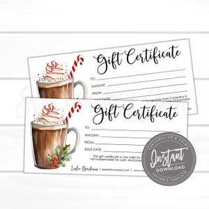 Editable Gift Certificate, Holiday Printable Gift Voucher, Editable ...