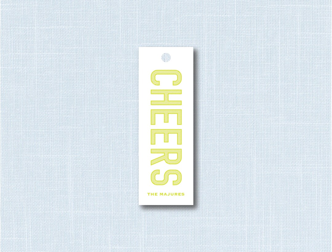 Personalized Rectangular Gift Tag, Custom Gift Tag, Cheers Gift Tag ...
