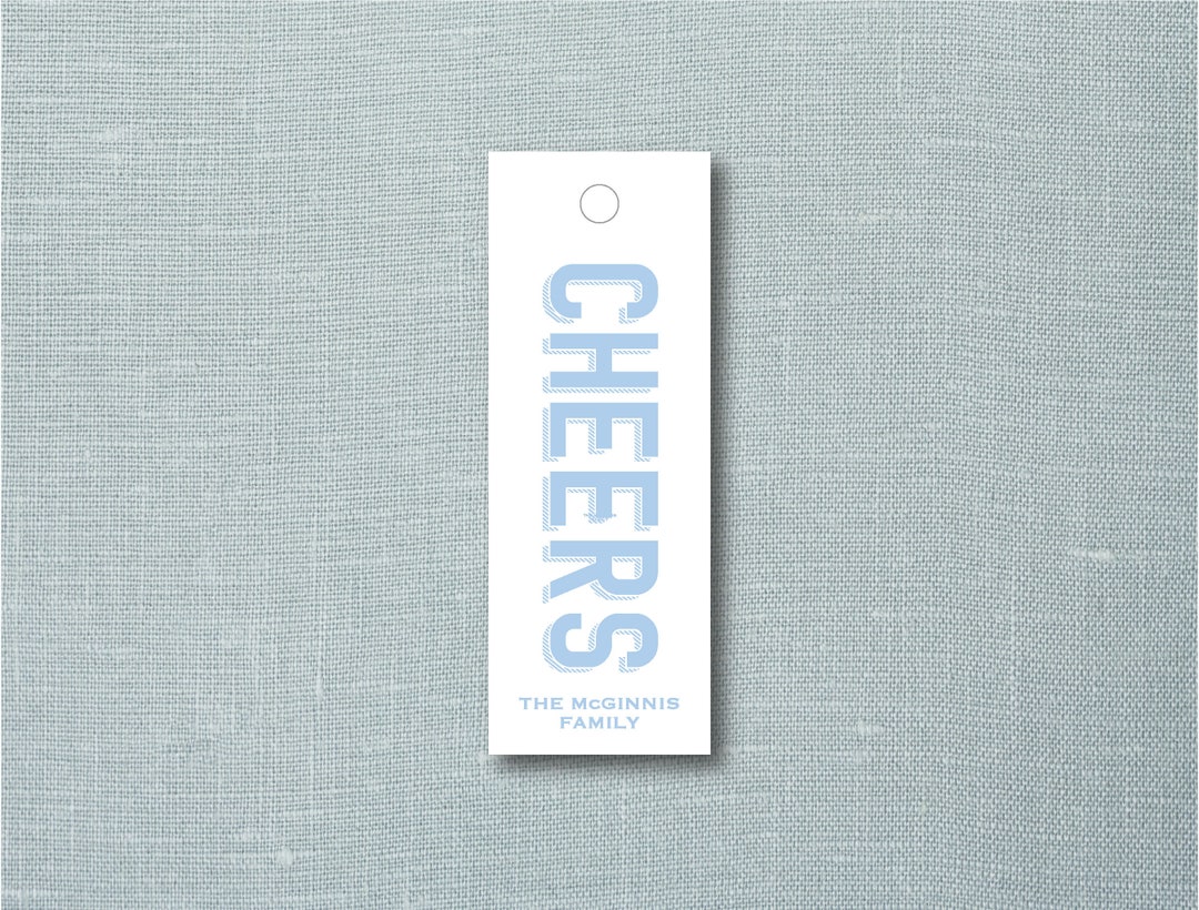 Personalized Rectangular Gift Tag, Custom Gift Tag, Cheers Gift Tag ...