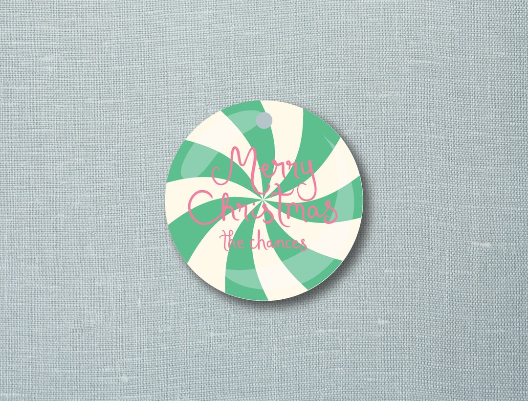 Peppermint Gift Tag Christmas Gift Tag Holiday Gift Tag Personalized ...