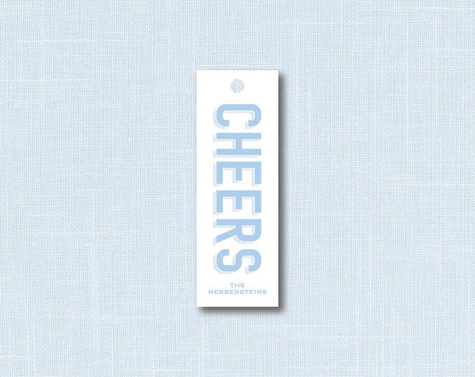 Personalized Rectangular Gift Tag, Custom Gift Tag, Cheers Gift Tag ...
