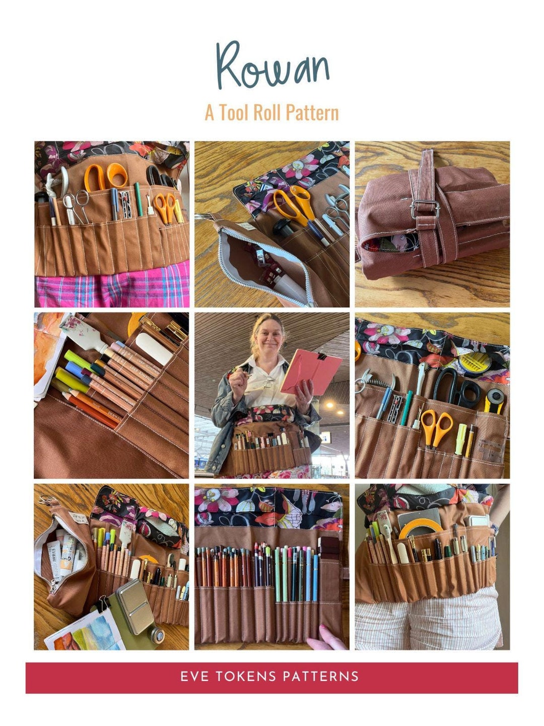 Rowan Tool Roll Sewing Pattern Make DIY Tool Rolls / Pen Rolls / Pencil ...