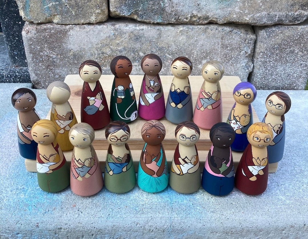 Custom Wooden Peg Doll, Peg Doll, Custom Peg Family, Peg People, Wooden ...