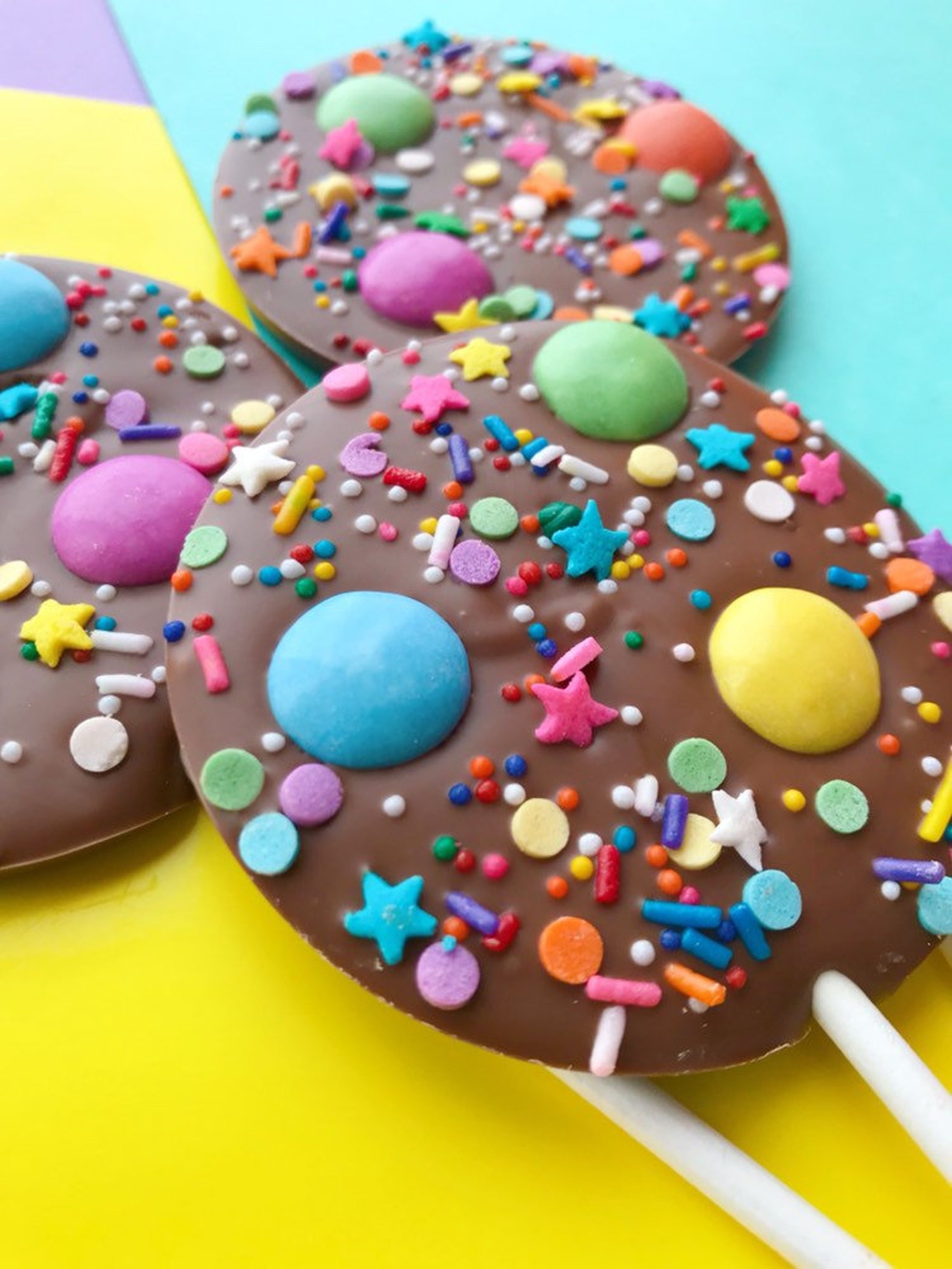Milk Chocolate Rainbow Lollipops | Etsy