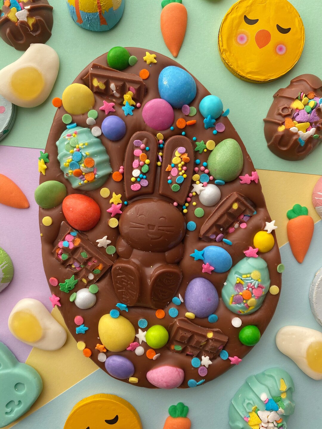 Milk Chocolate Easter Bunny Egg / Flegg - Etsy UK