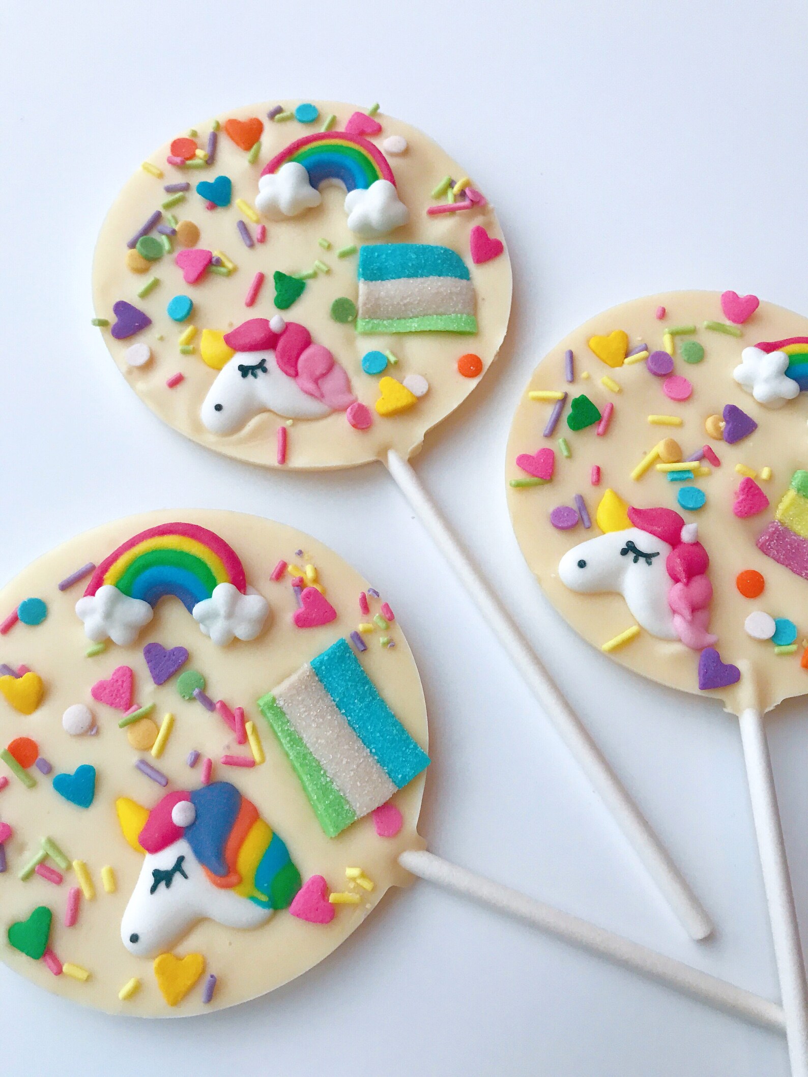 Unicorn chocolate lollipops Party favours | Etsy