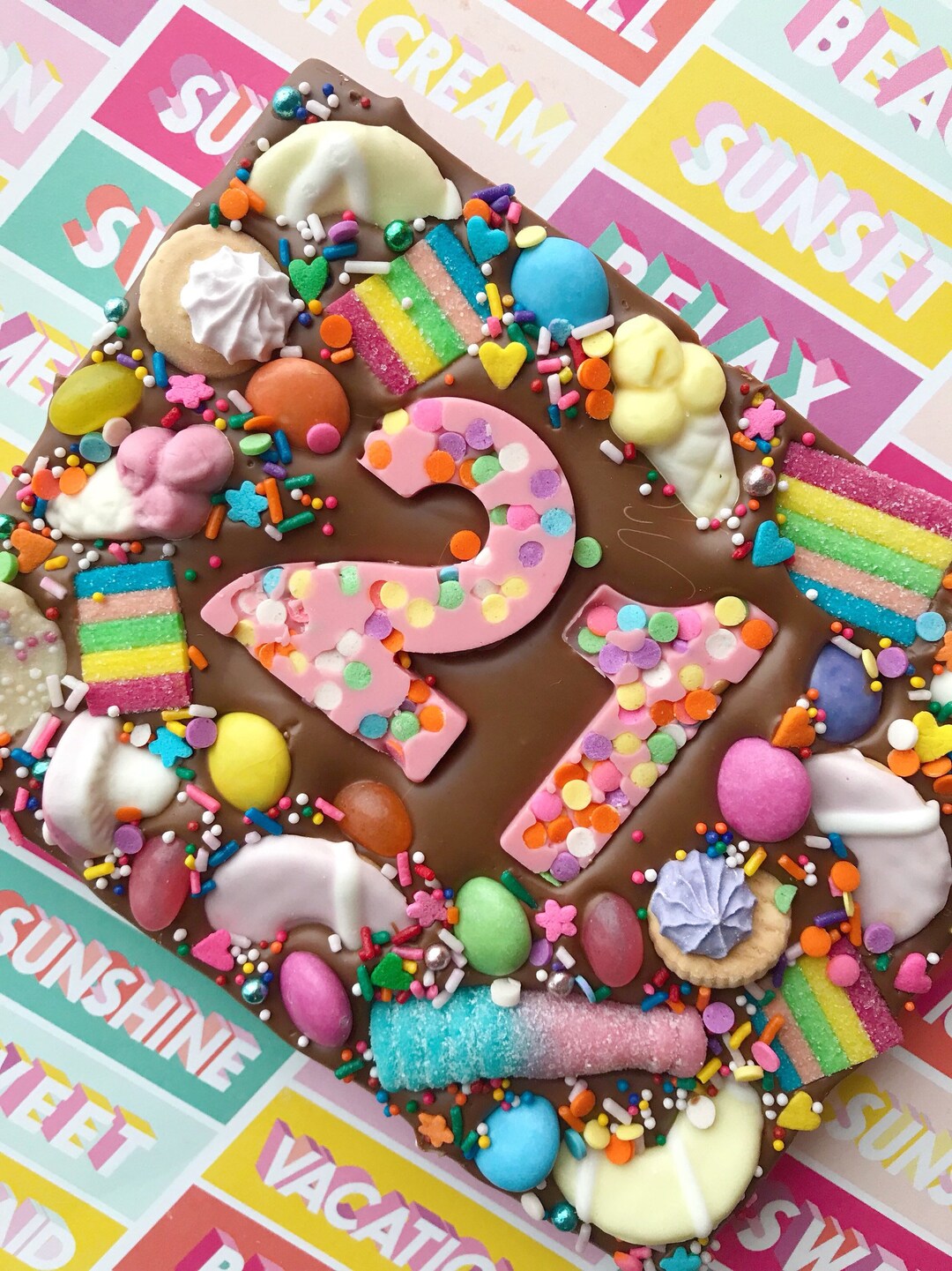 Birthday Number Chocolate Slab - Etsy