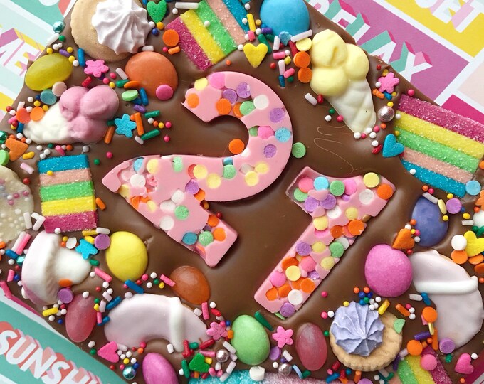 Birthday Number Chocolate Slab - Etsy