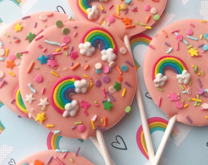 Rainbow Chocolate Lollipops - Etsy