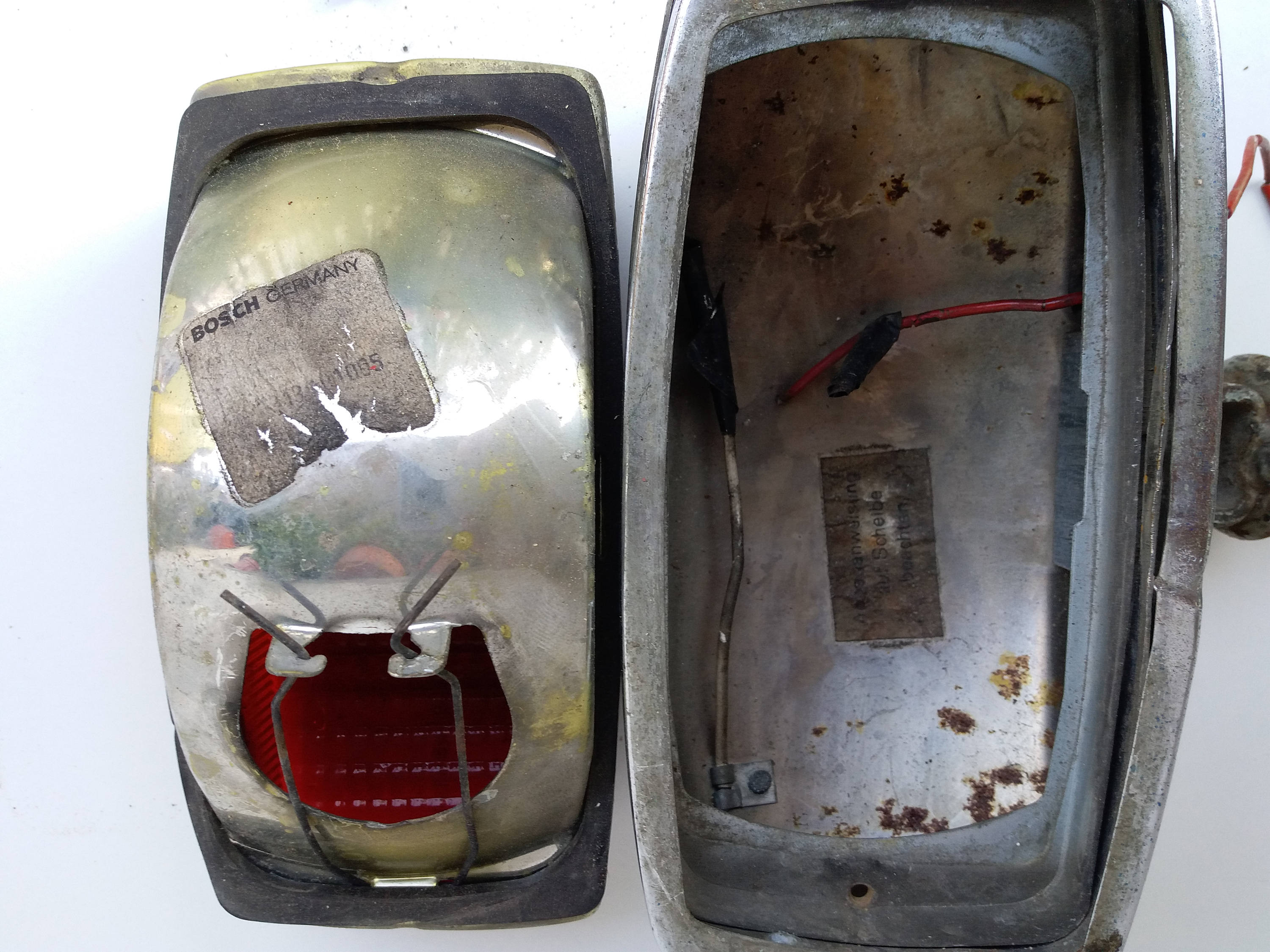 Vintage Red Glass Traffic Light. Stop Light Lens. Stop Lamp. BOSCH, Old ...