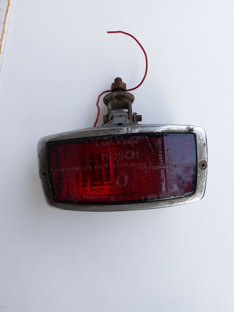 Vintage Red Glass Traffic Light. Stop Light Lens. Stop Lamp. BOSCH, Old ...