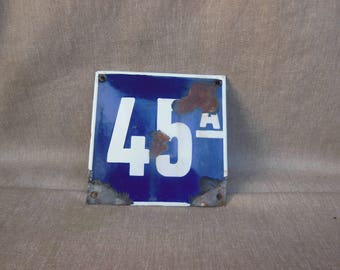 French Enamel Number - Etsy