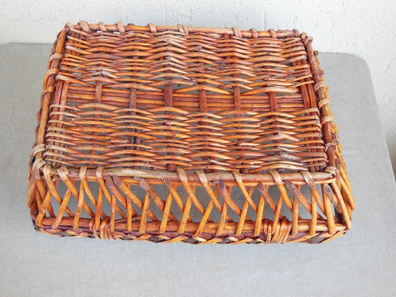 Basket , Vintage Large Paneer , Large Wicker Basket , Large Wooden ...