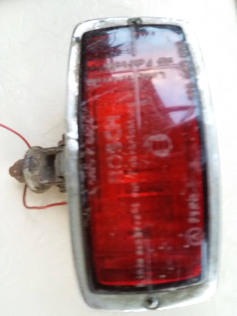 Vintage Red Glass Traffic Light. Stop Light Lens. Stop Lamp. BOSCH, Old ...
