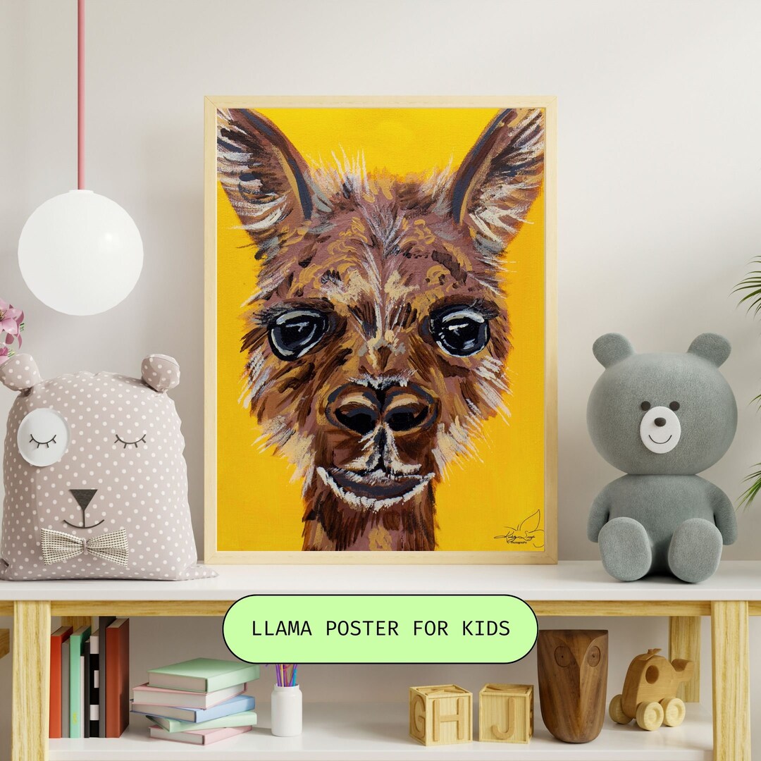 Llama Poster 11x14 Bright and Cute Llama Poster for Kids Bedroom - Etsy