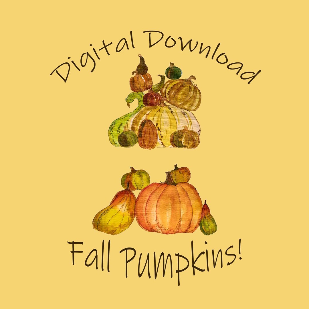 Watercolor Pumpkin & Gourd Clipart: Fall Decor (digital Download) - Etsy