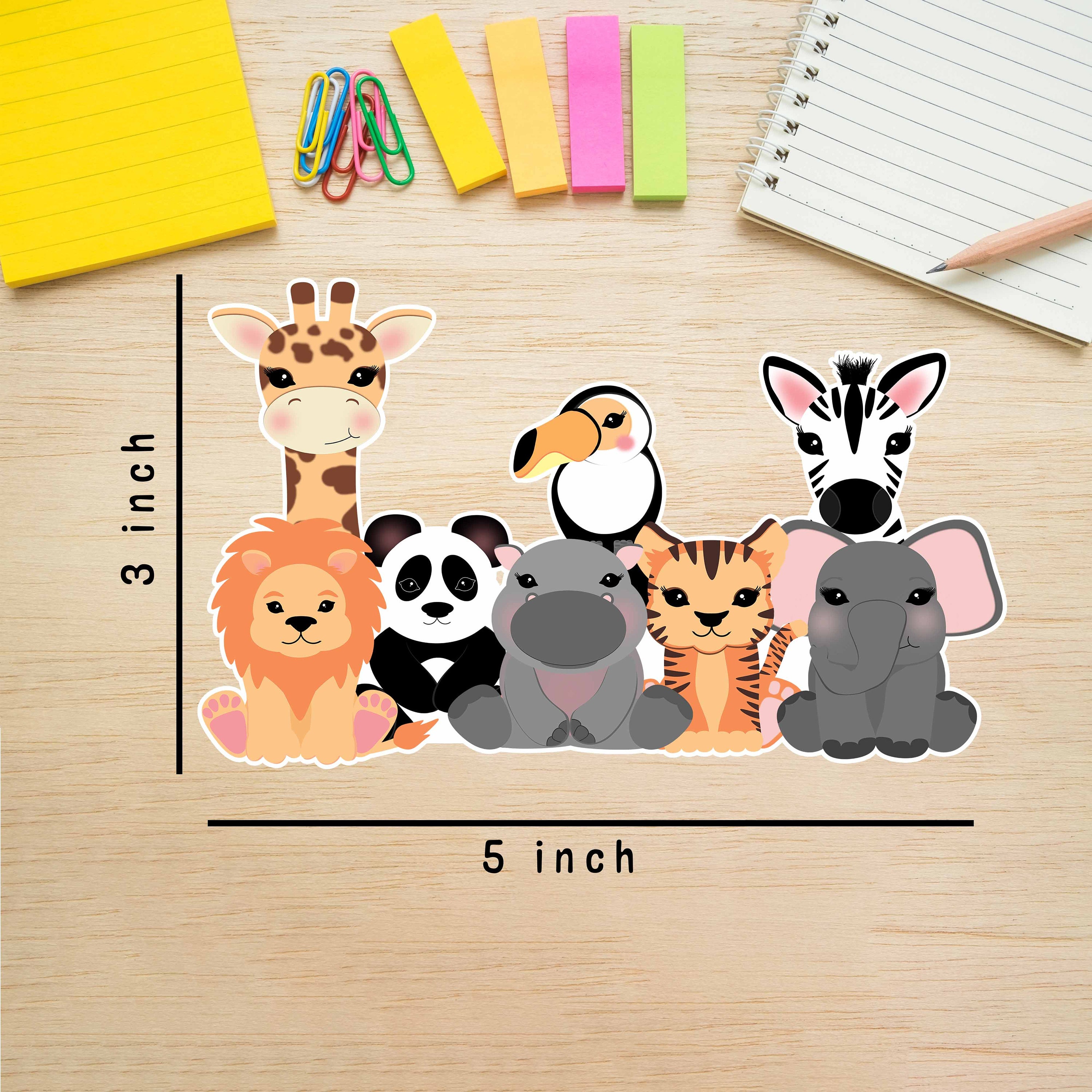 Safari Animal Group Sticker: Lion, Zebra, Tiger (5x3 Inches) - Etsy