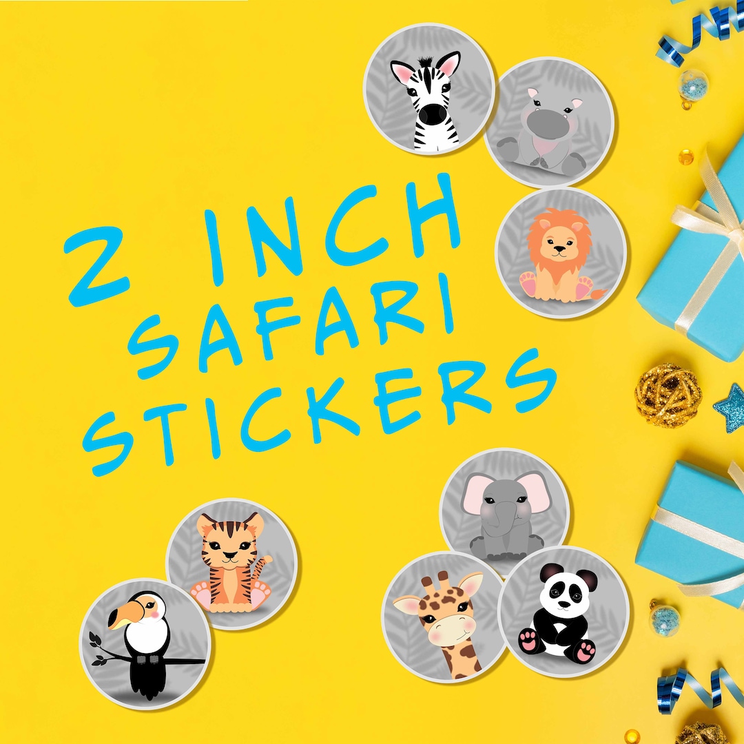 Cute Jungle Animal Sticker Set - Party Favors, Decorations, and More ...