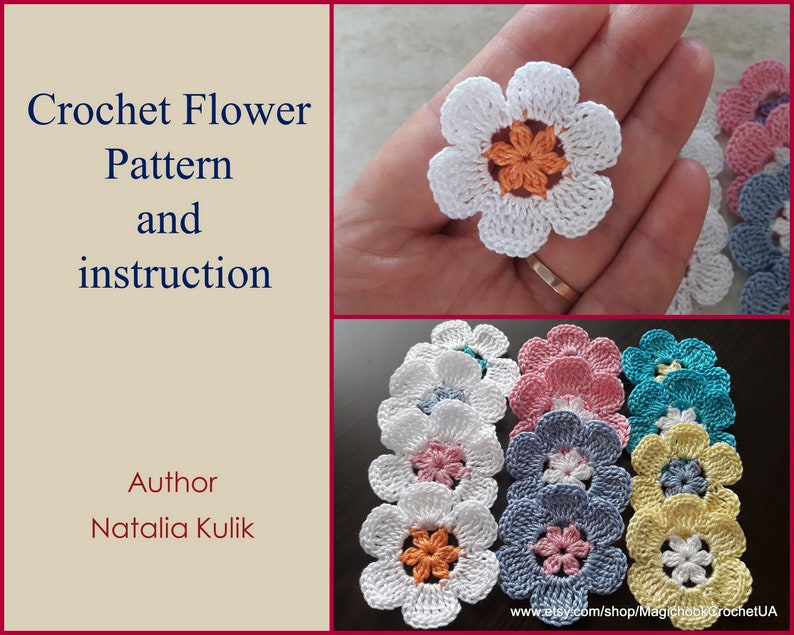 Crochet Small Flower Pattern PDF Instructions Knit Applique Etsy crochet-small-flower-pattern-pdf-instructions-knit-applique-etsy
